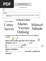 Evaluación N°1 Días Semana, Estaciones y Meses Del Año | PDF