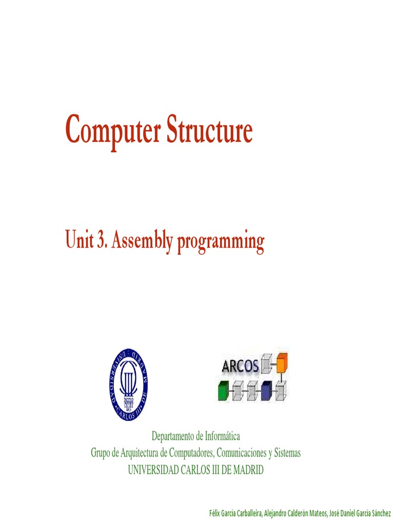 OCW - Unit 3. Assembly Programming PDF | PDF | Assembly Language | Office Equipment