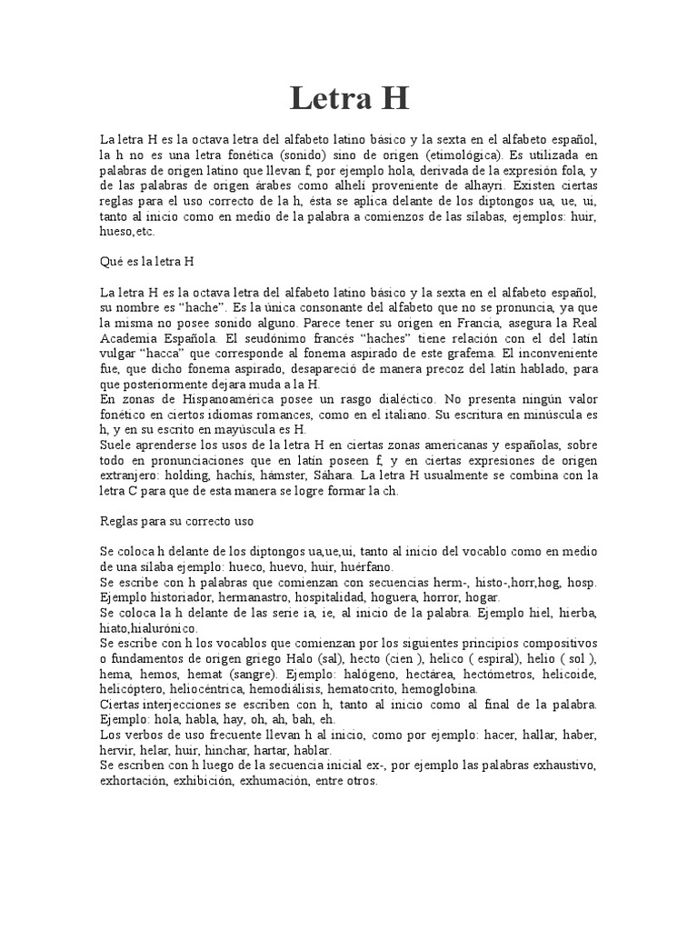 Letra H | PDF | latín | Alfabeto