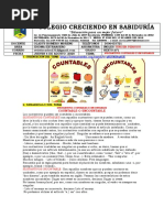 Lista de Alimentos o Comidas Contables e Incontables | PDF | Sustantivo ...