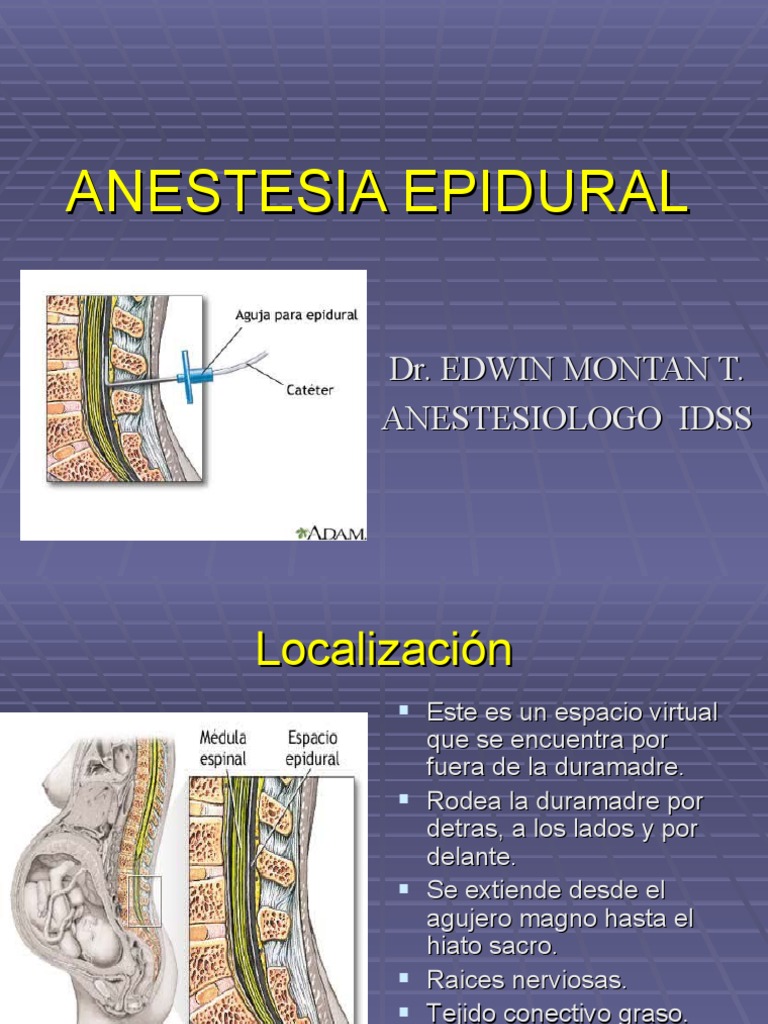 Anestesia Peridural | PDF | Medicina CLINICA | Especialidades Medicas