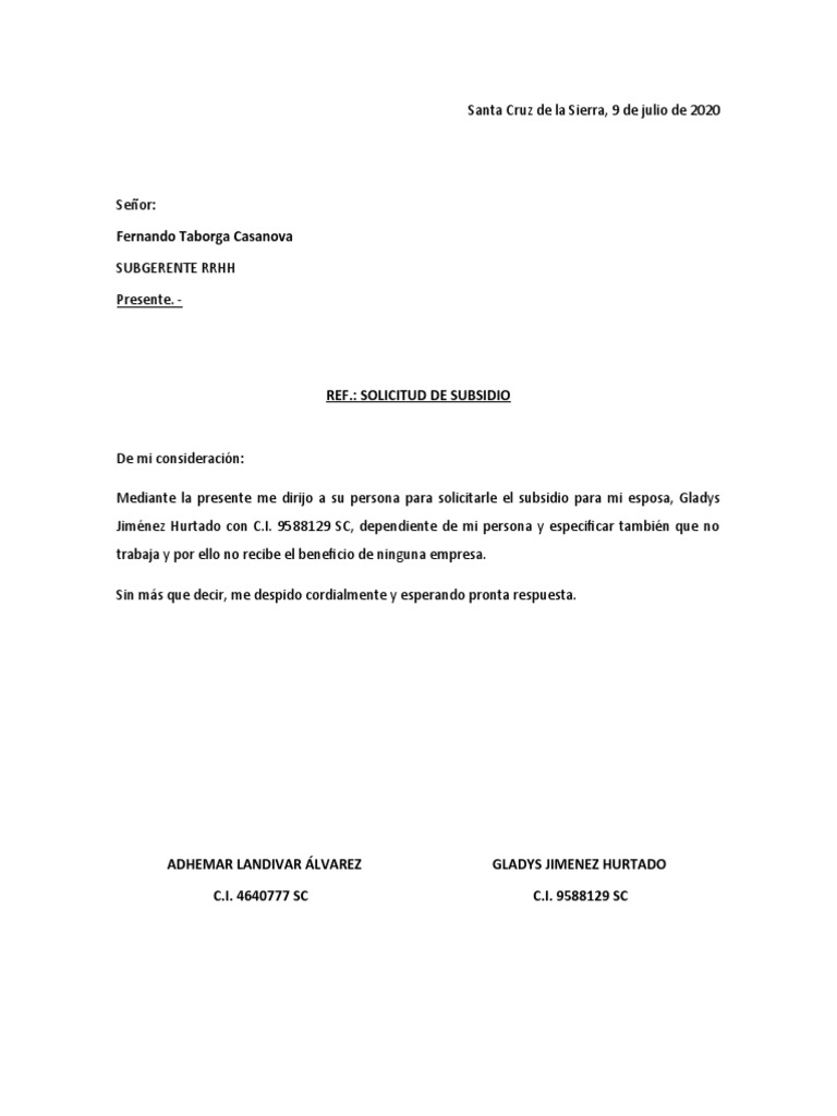 Carta Sub | PDF | Derecho