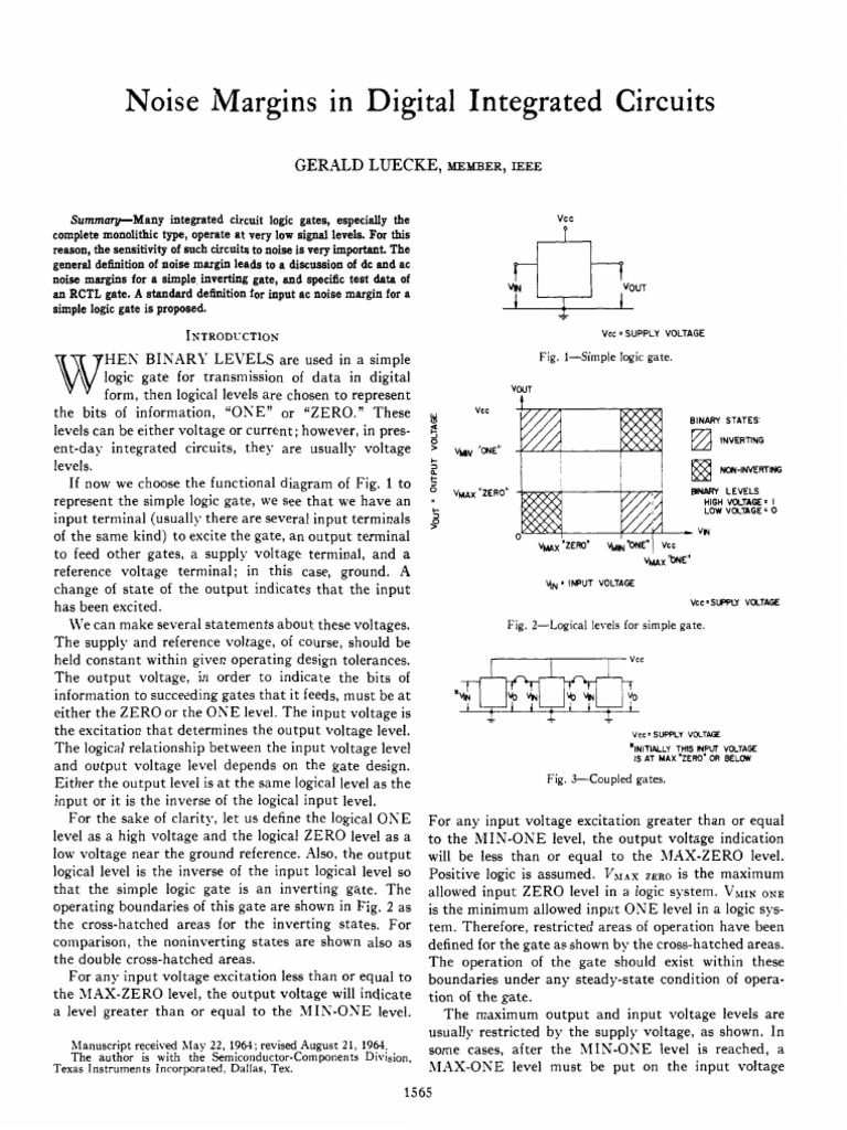 Noise Margin in Digital Integrated Circuits | PDF | Logic Gate ...