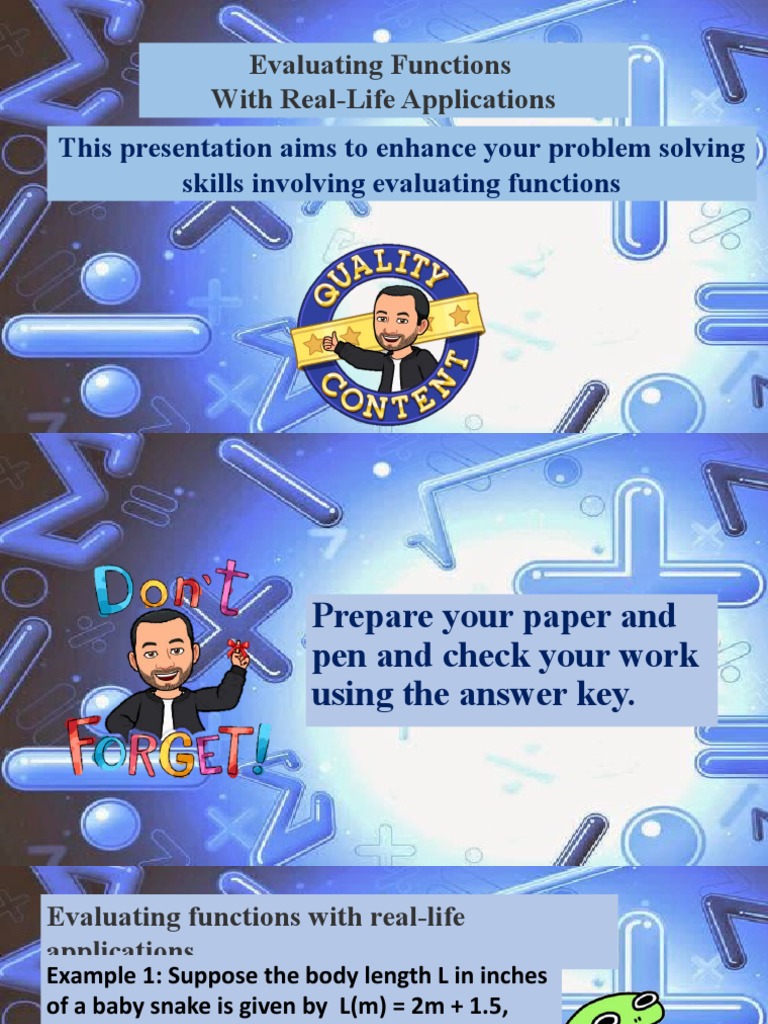 Module 1.1c Evaluating Functions With Real Life Applications | PDF ...