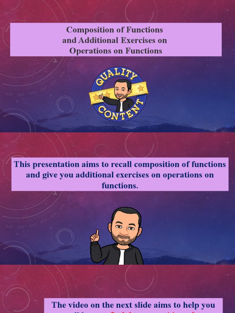 Module 1.2b Composition of Functions and Additional Exercises On ...