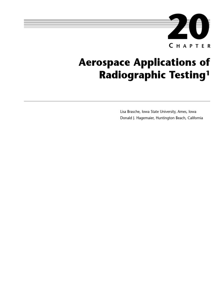 Aerospace Applications of Radiographic Testing: Hapter | PDF ...