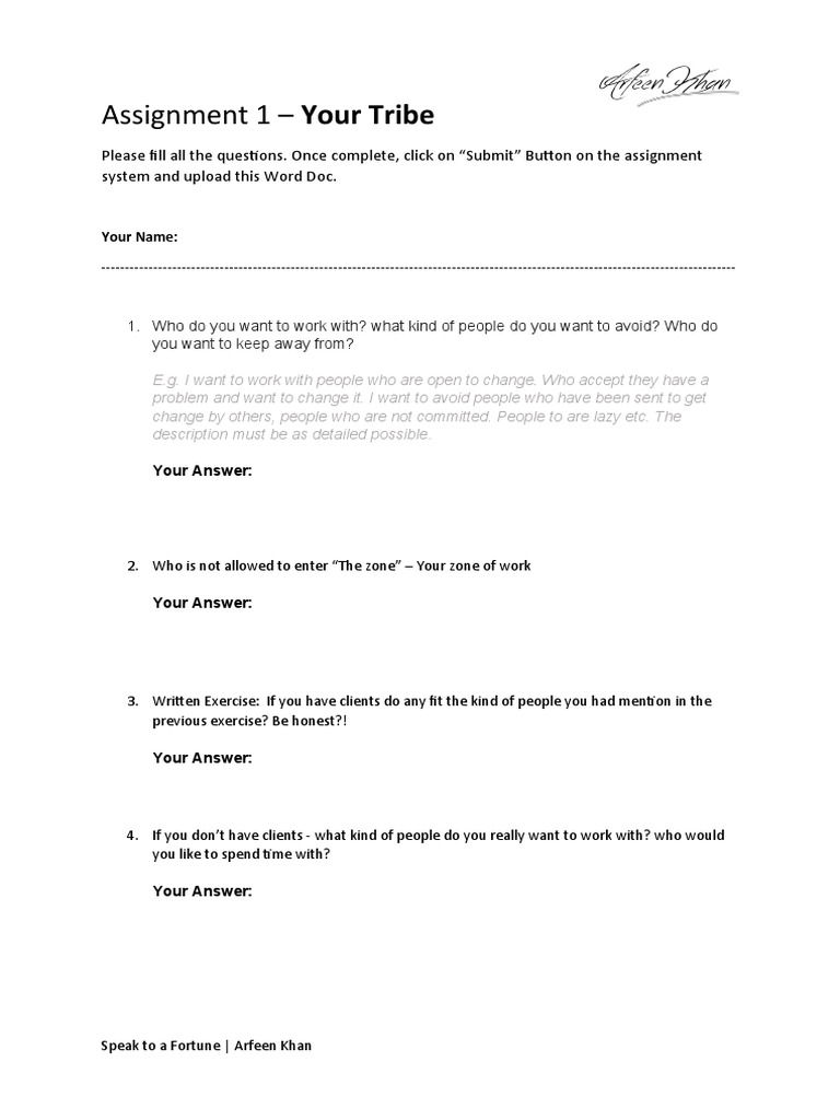 Defining Your Ideal Work Tribe | PDF | Career & Growth