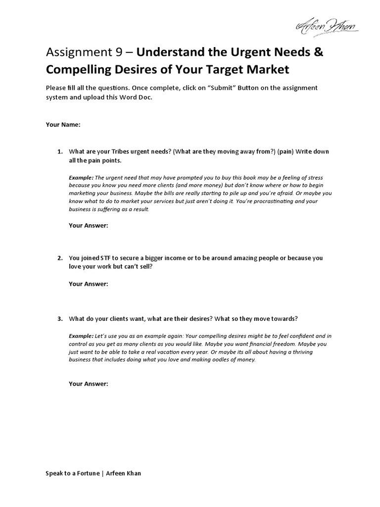 9 Understand The Urgent Needs | PDF