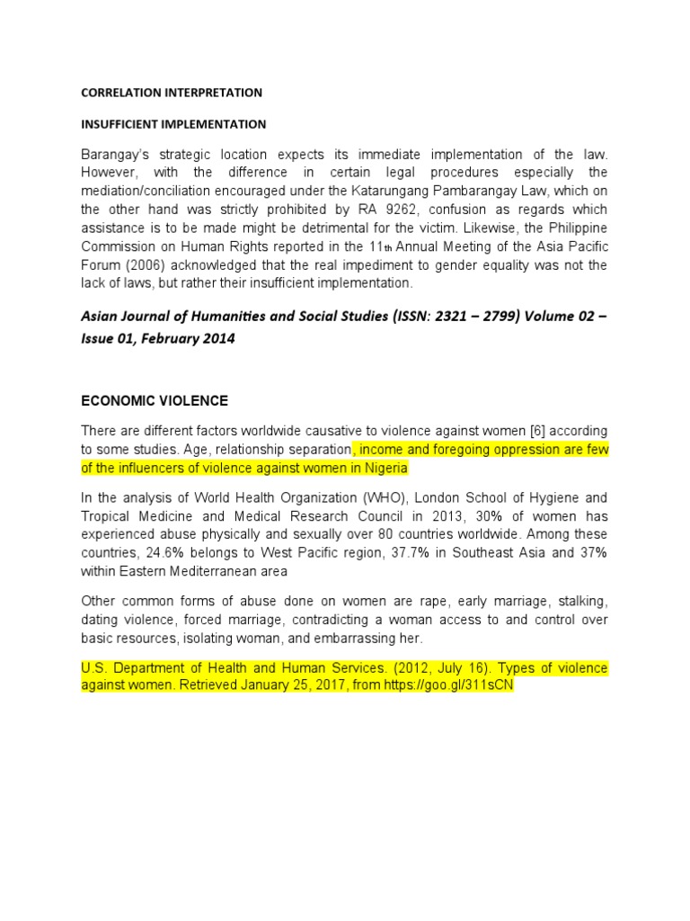 Insufficient Implementation of Laws Protecting Women from Violence | PDF