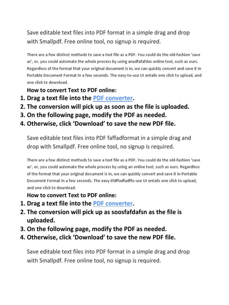 PDF Converter: How To Convert Text To PDF Online | PDF