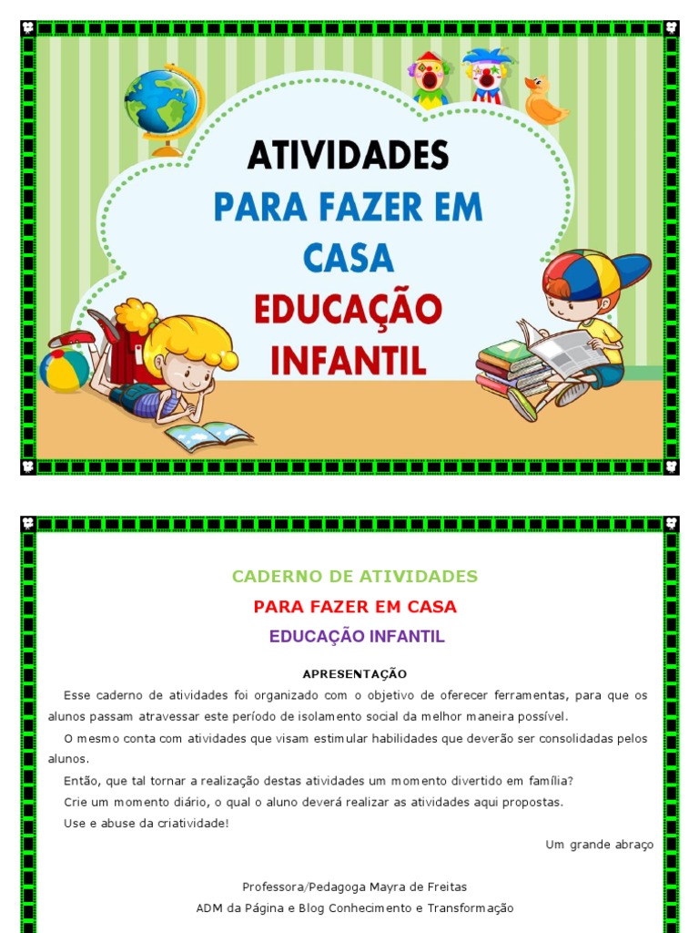 Atividades Para Fazer Em Casa Educação Infantil Pdf Pdf