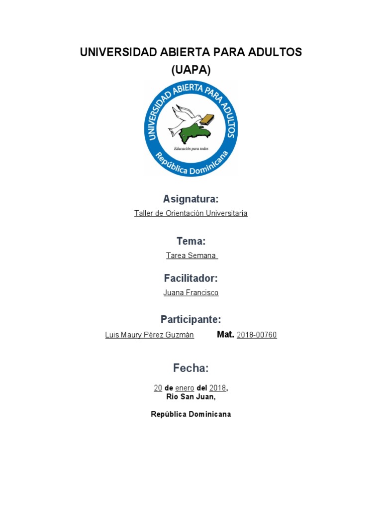 Hoja de Presentación UAPA | PDF