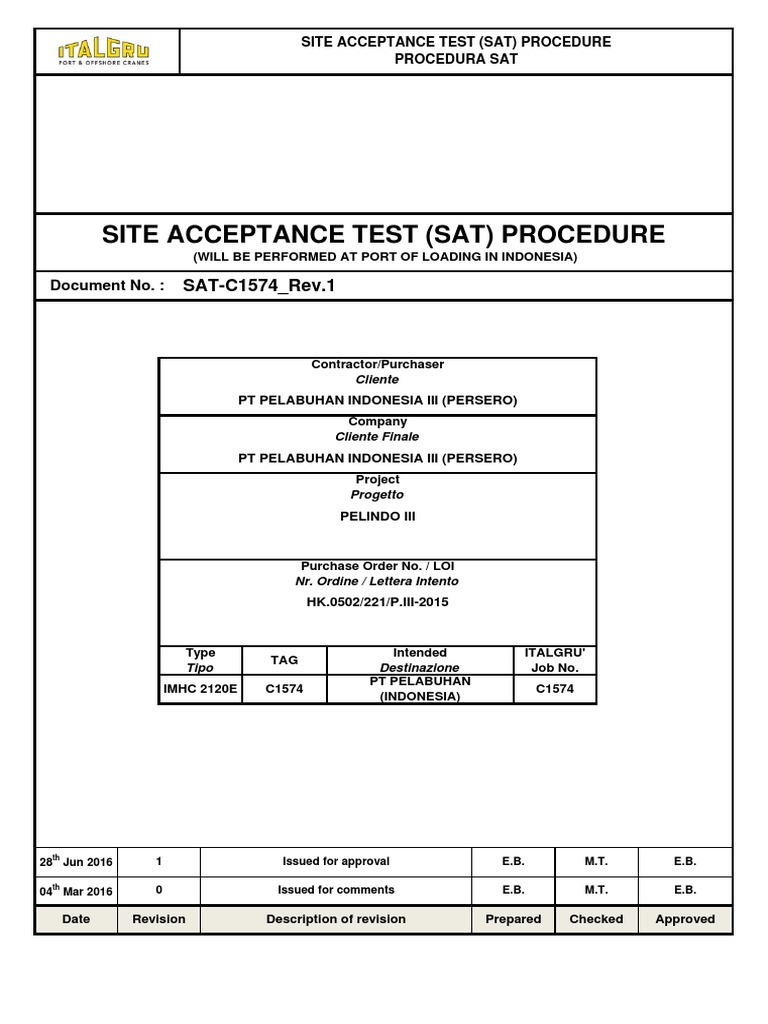 2 6 SAT C1574 SAT Procedure PDF | PDF | Crane (Machine) | Truck