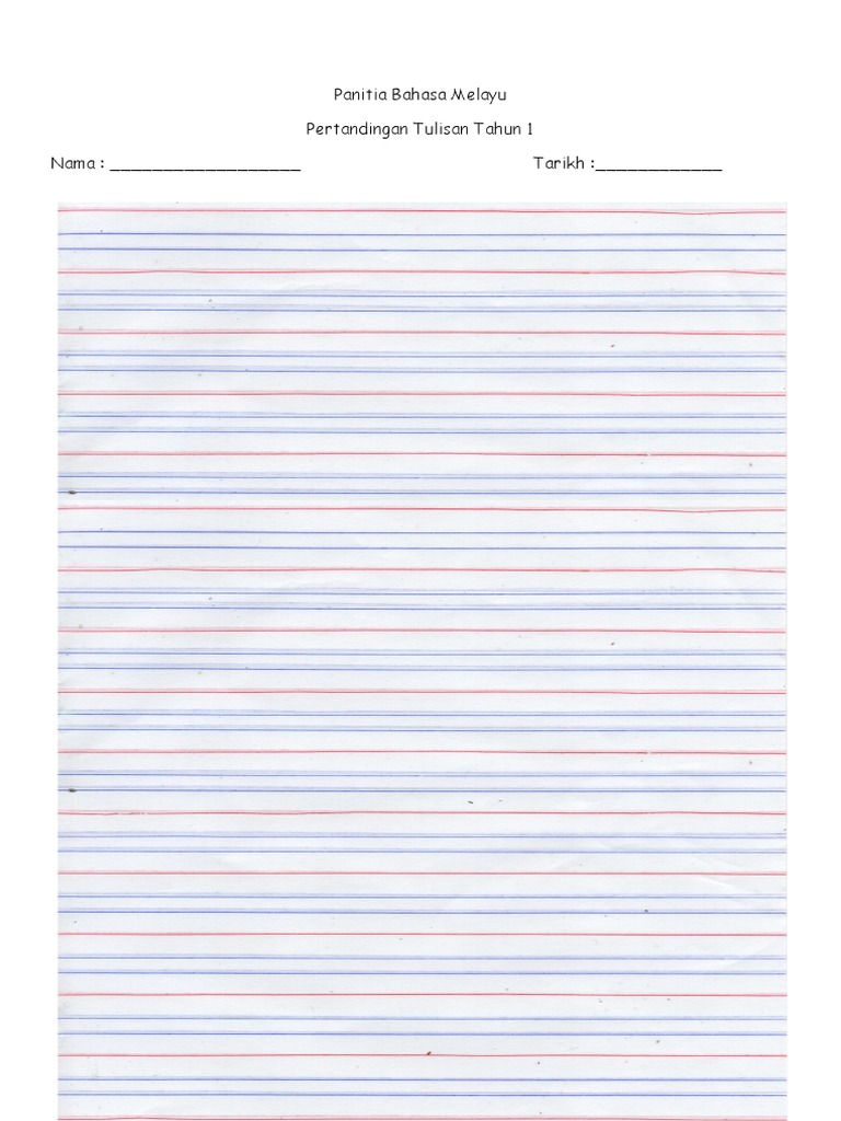 Skrip Pertandingan Tulisan Tahun 1 | PDF