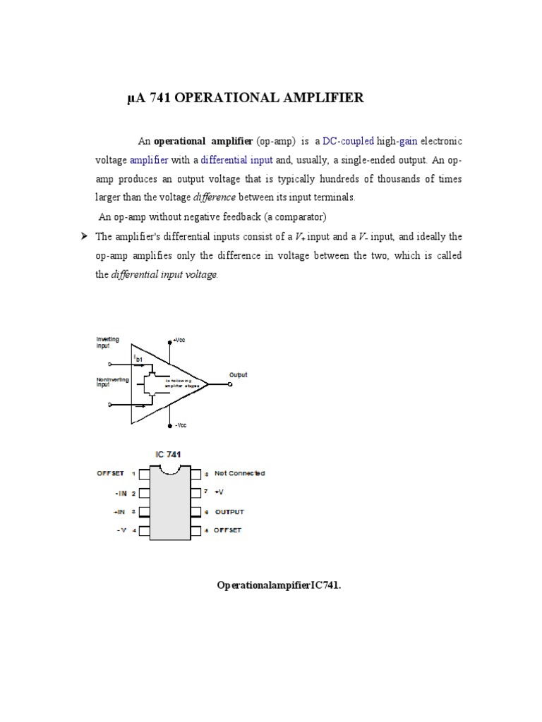 A 741 OPERATIONAL AMPLIFIER | PDF