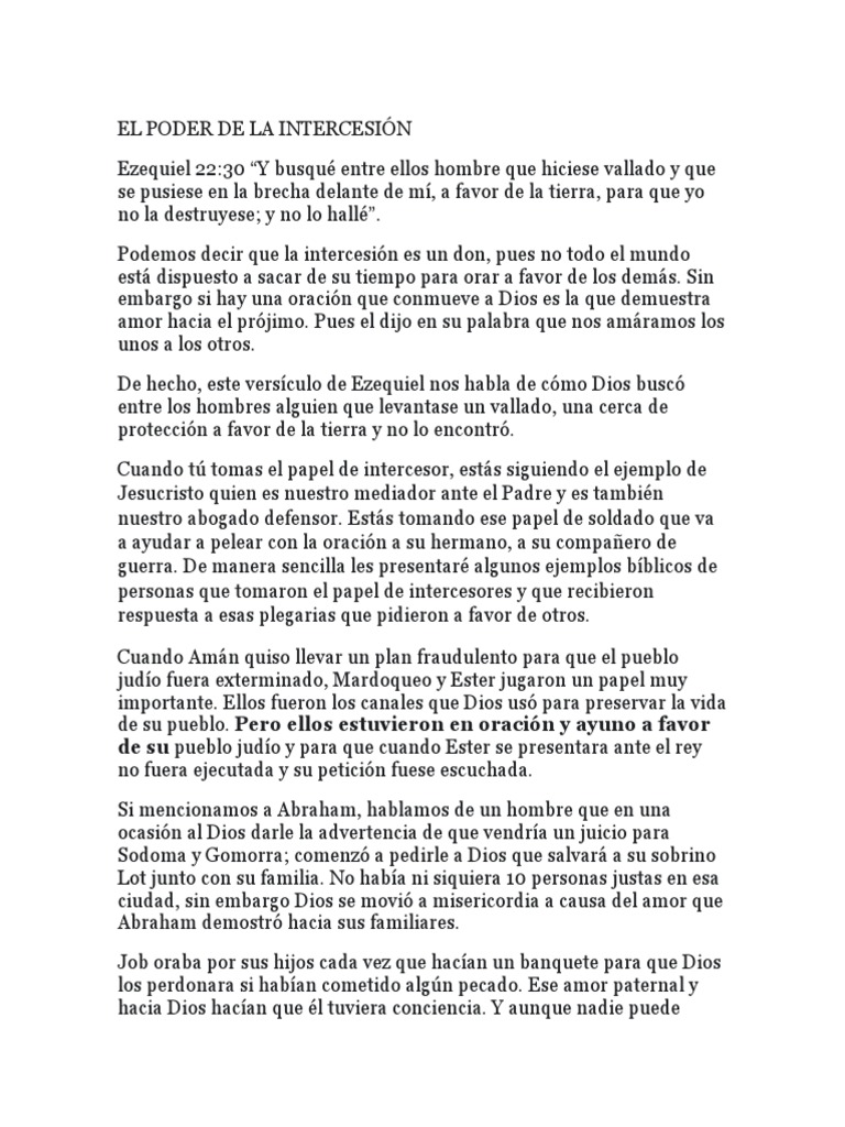 El Poder de La Intercesión | PDF | Oración | Comportamiento religioso y ...
