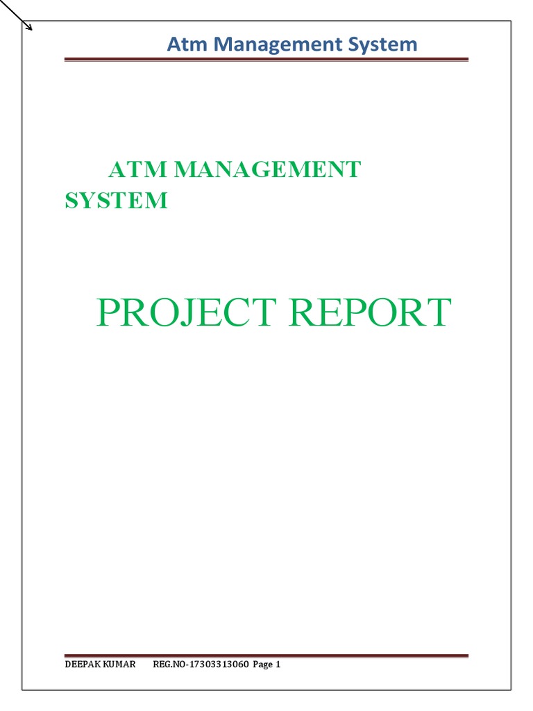 Project Report: Atm Management System | PDF | Microsoft Access ...
