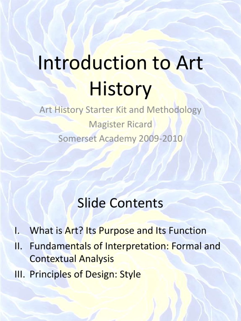 Introduction To Art History: Art History Starter Kit and Methodology ...