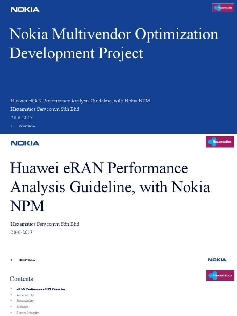 Nokia Multivendor Optimization Development Project | PDF | Lte ...