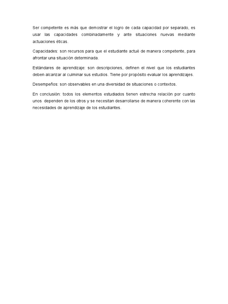 Ser Competente Es Más Que Demostrar El Logro de Cada Capacidad Por ...