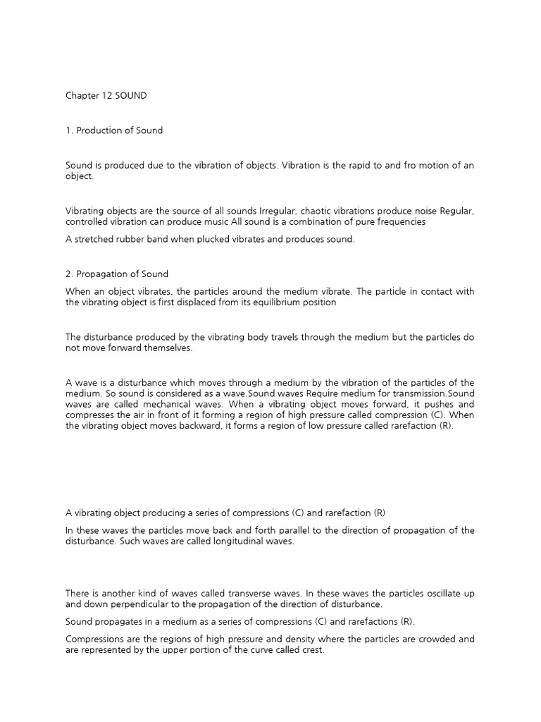 Class 9th Sound | PDF | Sound | Waves