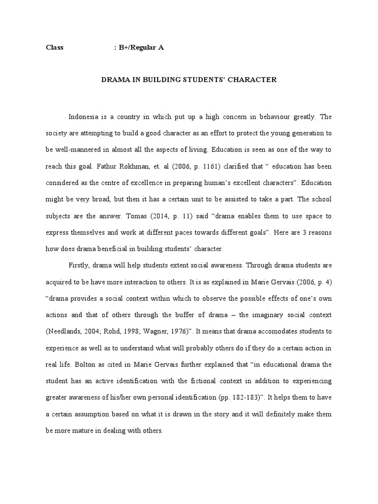 Drama in Building Students' Character | PDF | Critical Thinking | Cognition