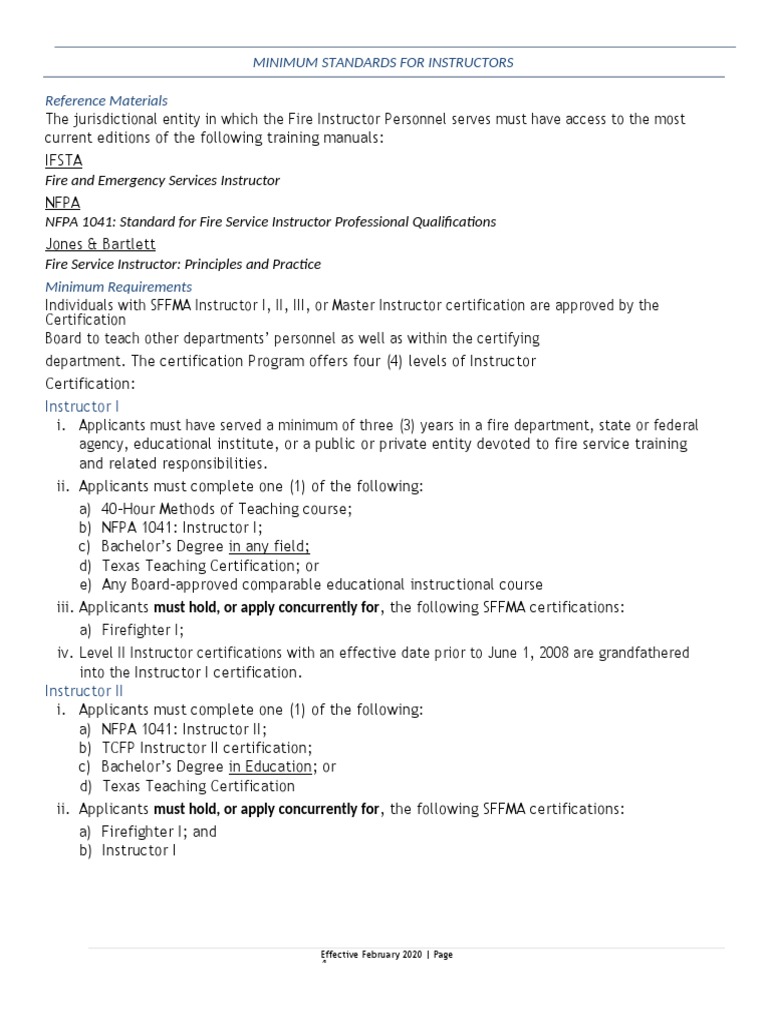 Standard 1041 Instructor 20 02 | PDF | Lesson Plan | Professional ...
