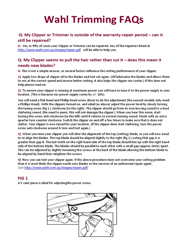 Wahl Trimming Faqs: Q: My Clipper or Trimmer Is Outside of The Warranty ...