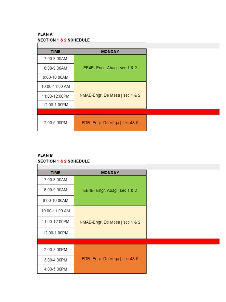 BS EE Third Year Schedule 2020-2021 | PDF