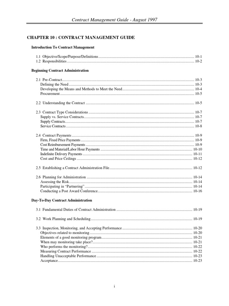 Contract Management Guide - August 97 | PDF | Legal Remedy | Negotiation