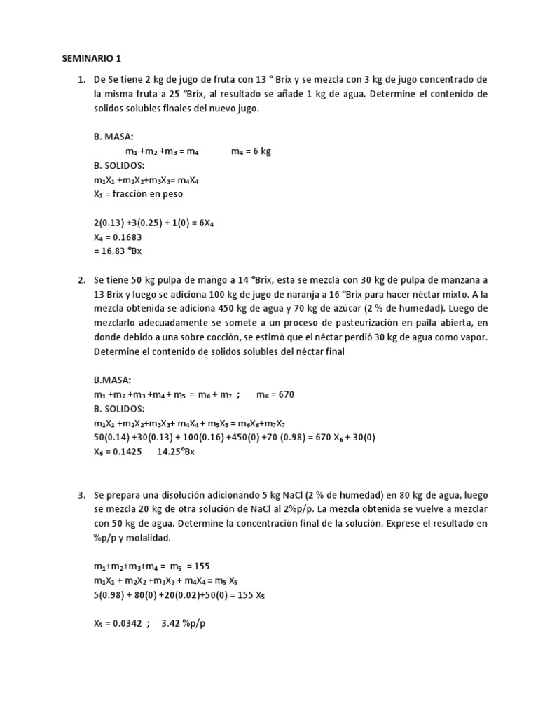 Cálculo de Solidos Solubles en Jugos y Soluciones | PDF
