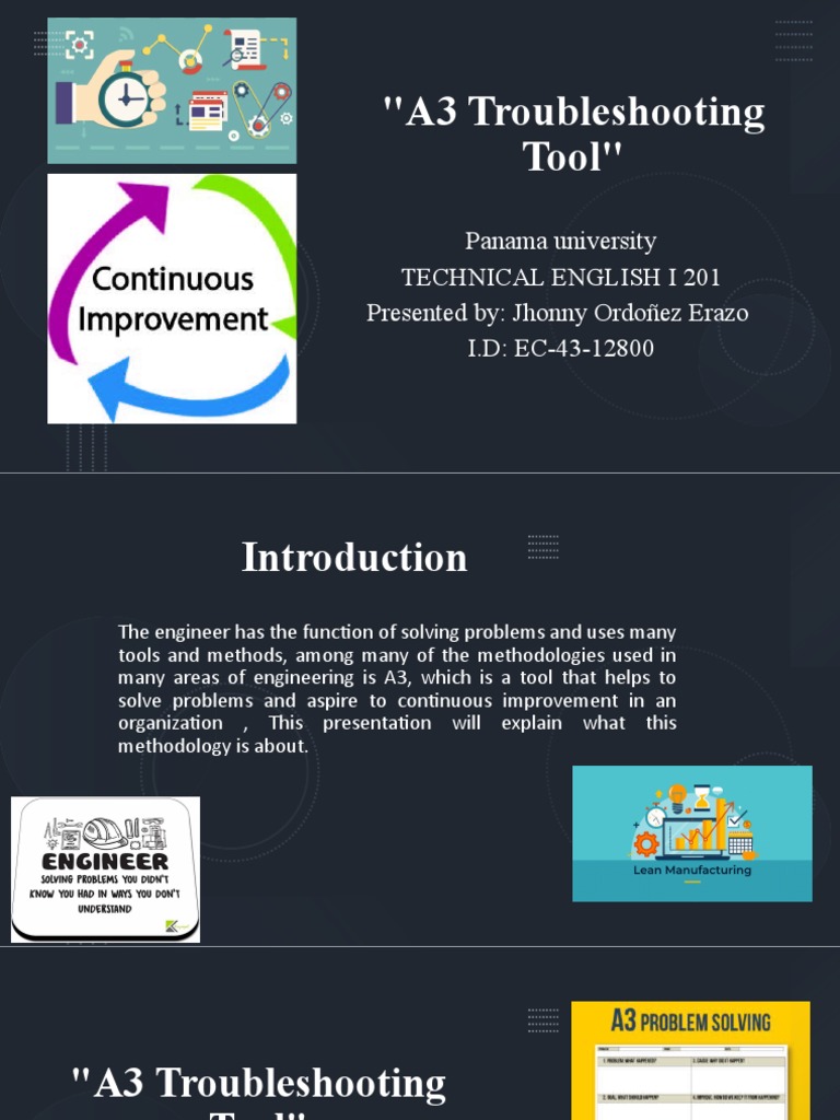 "A3 Troubleshooting Tool": Panama University Technical English I 201 ...
