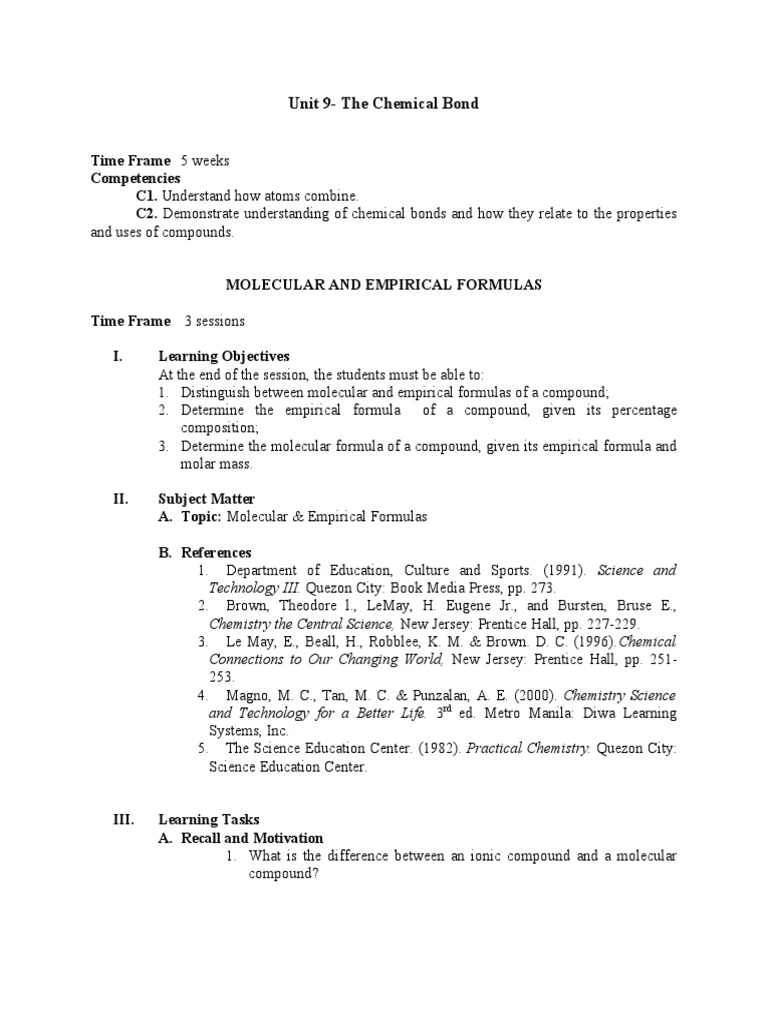 4 Molecular and Empirical Formulas | PDF | Mole (Unit) | Molecules