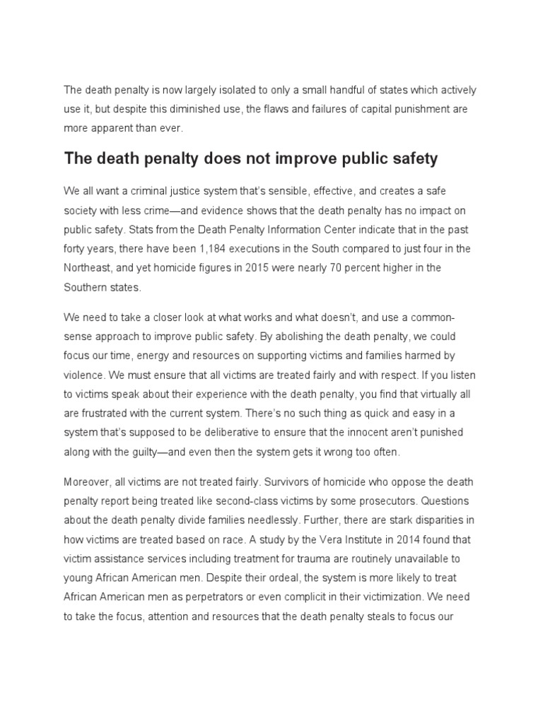 Should Death Penalty Be Abolished | PDF | Capital Punishment | Violence