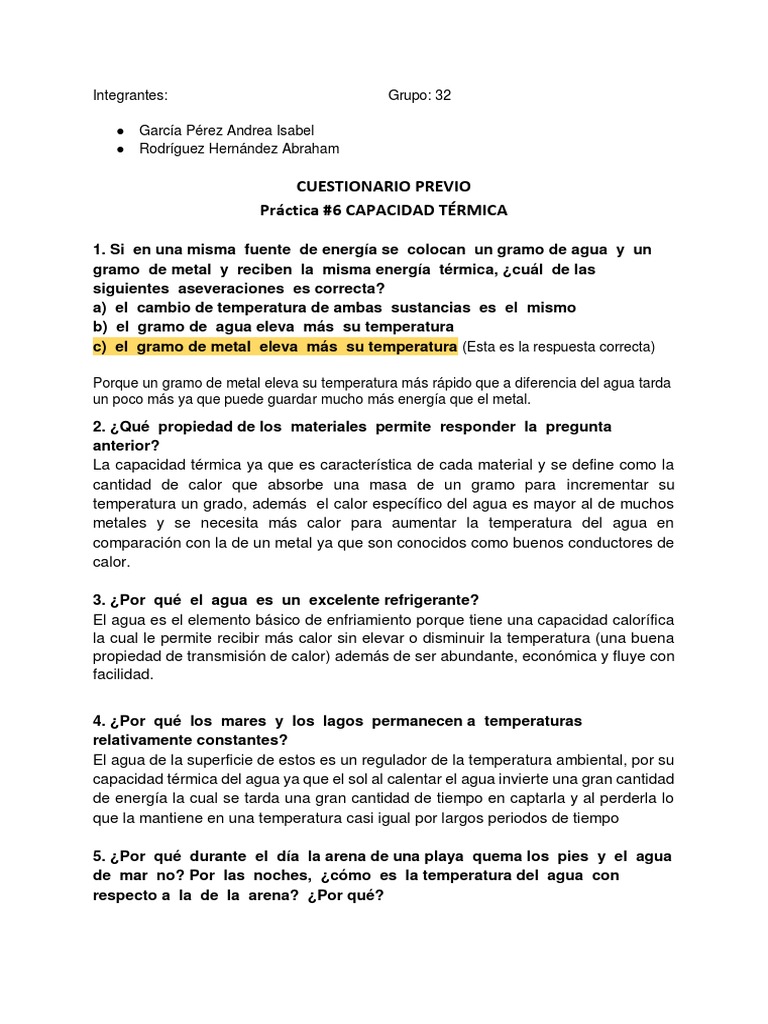 Importancia de la Capacidad Térmica | PDF | Capacidad calorífica | Calor