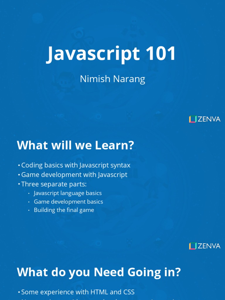 Zenva - Javascript 101 Slides | Download Free PDF | Java Script ...