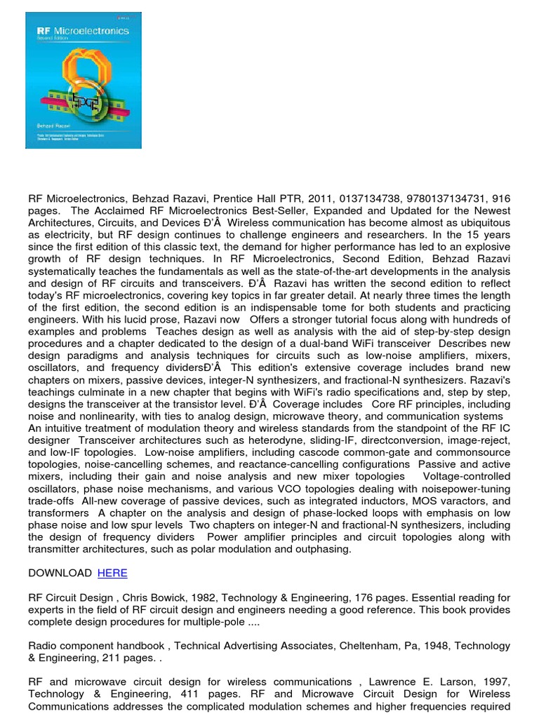 RF Microelectronics Behzad Razavi Prentic - 59ce68531723dd6fc19327a7 ...