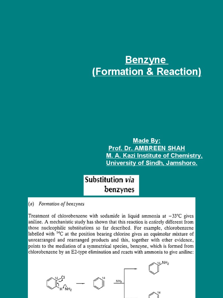 Benzyne Chemistry | PDF