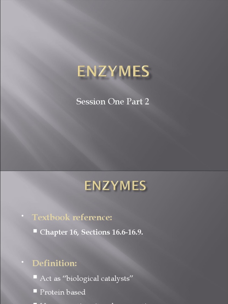 Enzymes Lecture Pdf Cofactor Biochemistry Enzyme