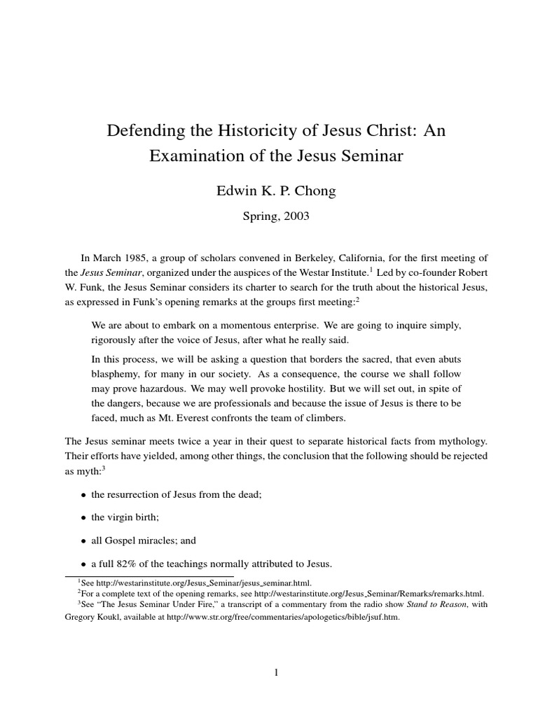Jesus Seminar PDF | PDF | Miracle | Resurrection Of Jesus