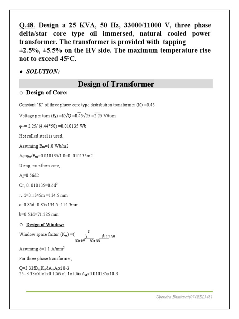 074bel348 EMD Assignment | PDF | Transformer | Inductor