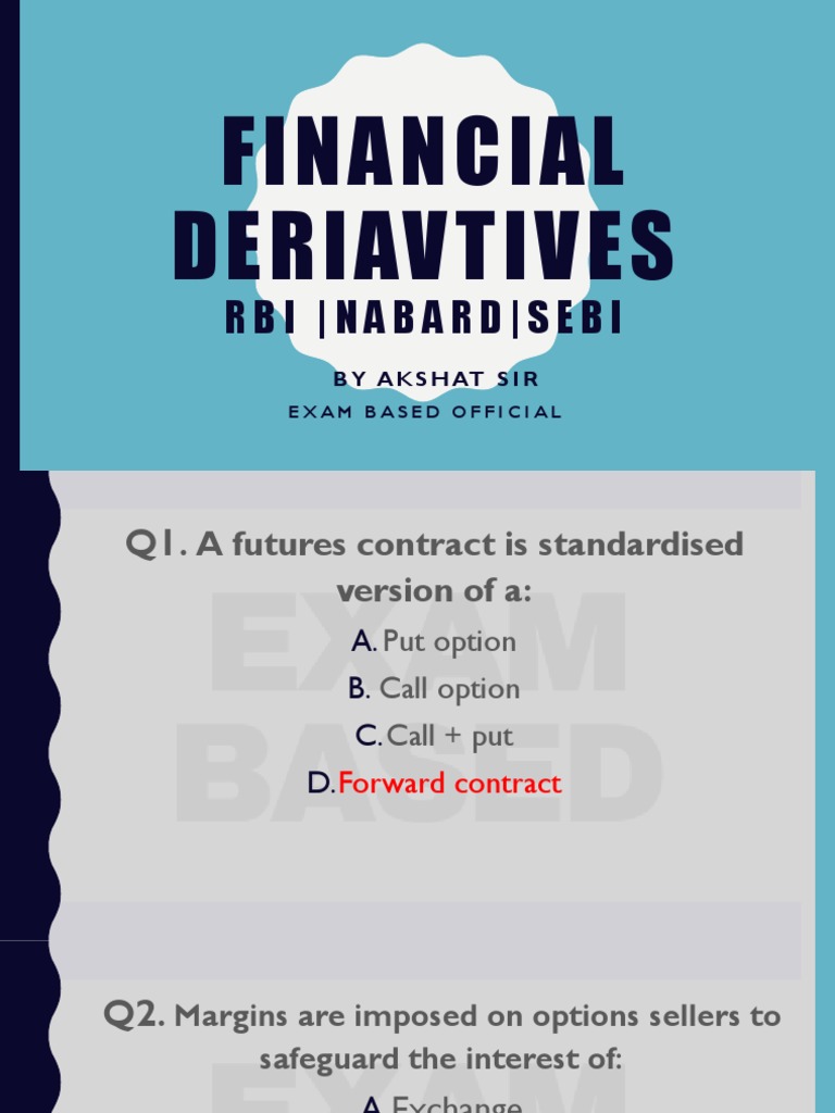Important MCQs of Financial Derivatives | PDF | Put Option | Option ...