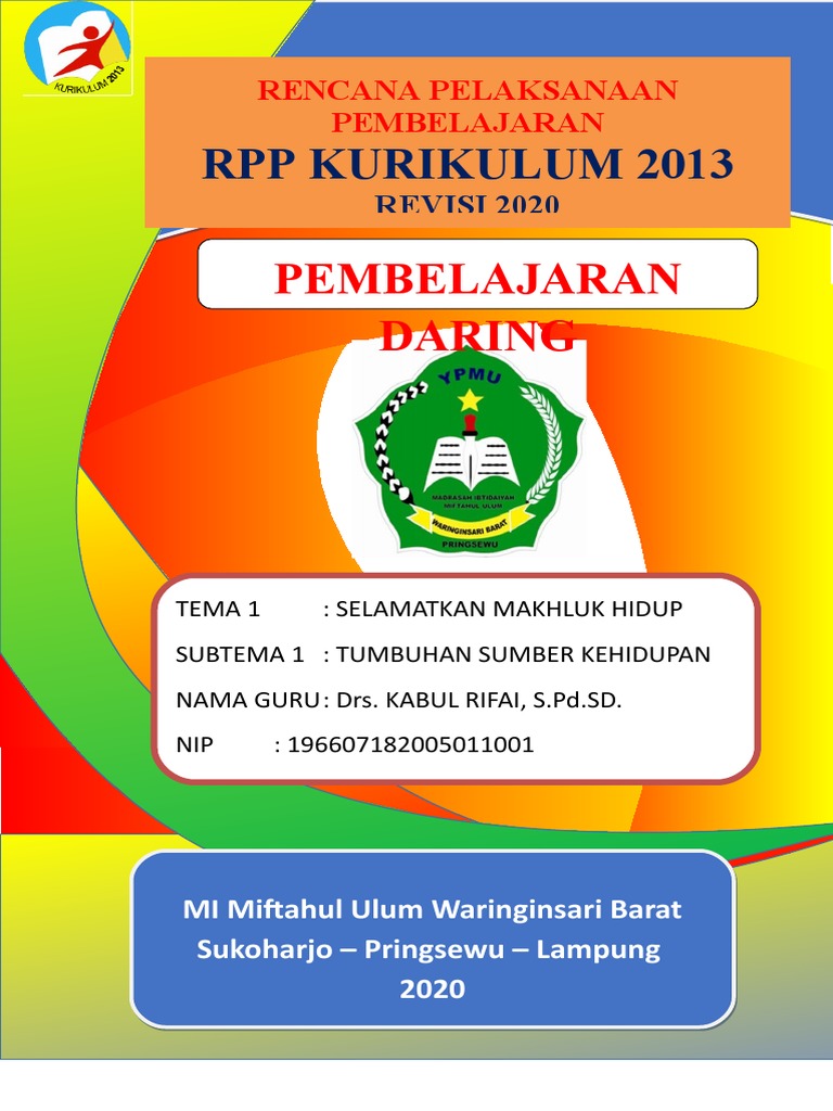 Cover RPP Tema 1 Subtema 1 | PDF