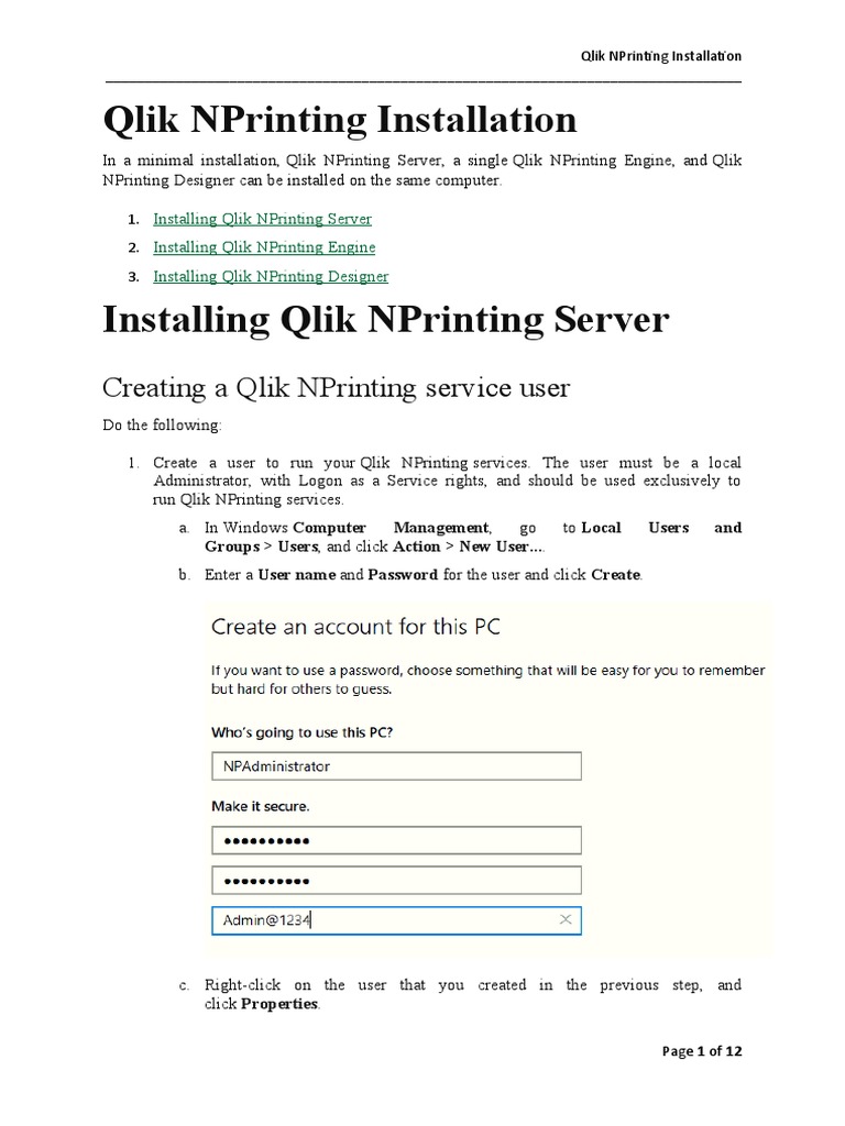 Qlik NPrinting Installation | PDF | Superuser | Login