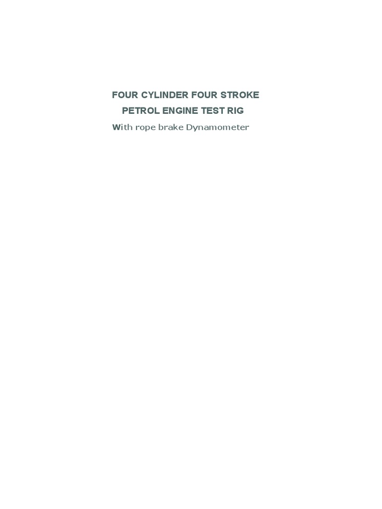 Manual of Four Cylinder Four Stroke Petrol Engine Test Rig | PDF ...