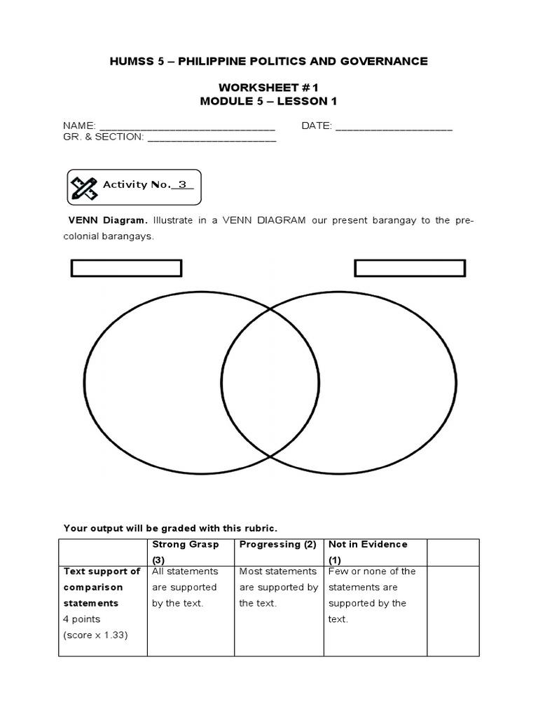 HUMSS5-WORKSHEET # 1 Module 5 Lesson 1 | PDF | Learning