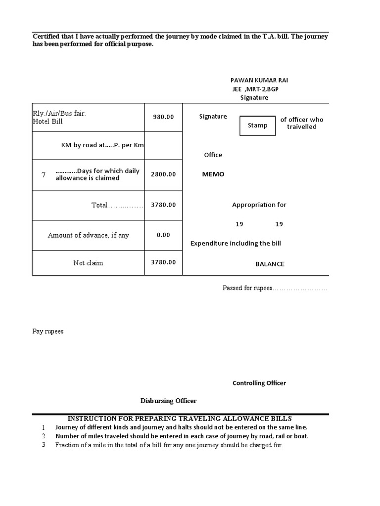 Ta Bill Pawan Kumar Rai | PDF