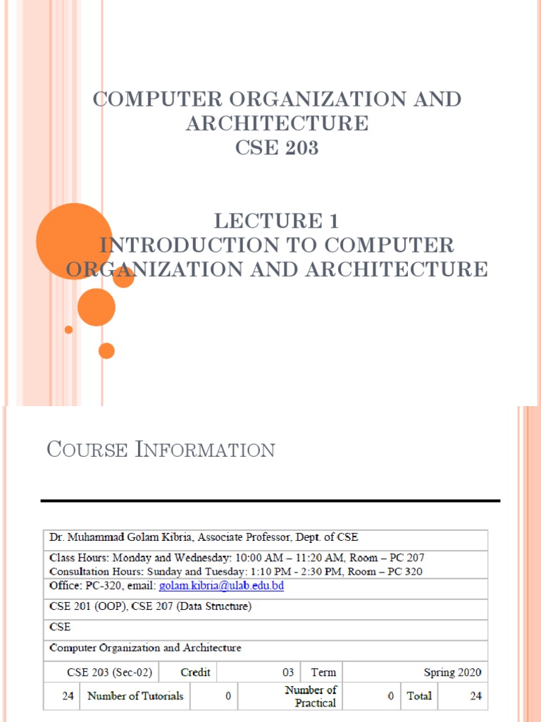 Lecture 1 - Sec 2 - Introduction To Computer Architecture | PDF | Computer Architecture ...