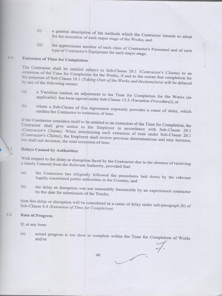 Clause 8.4 Extension of Time For Completion | PDF
