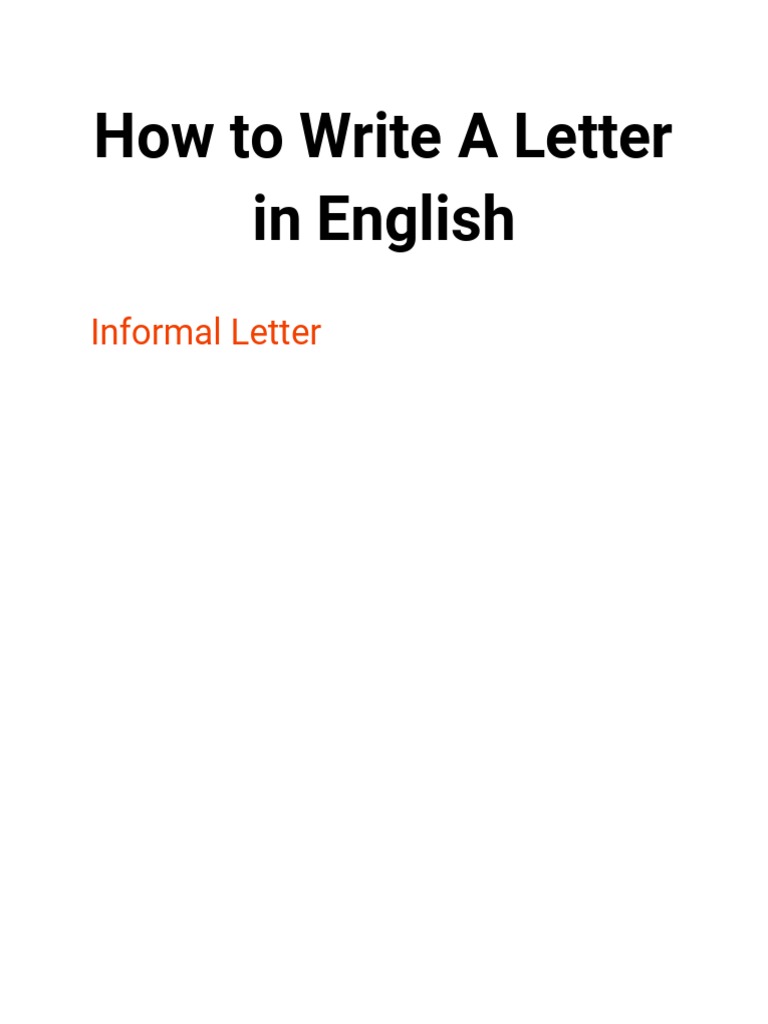 How To Write A Letter in English | PDF | Gratitude